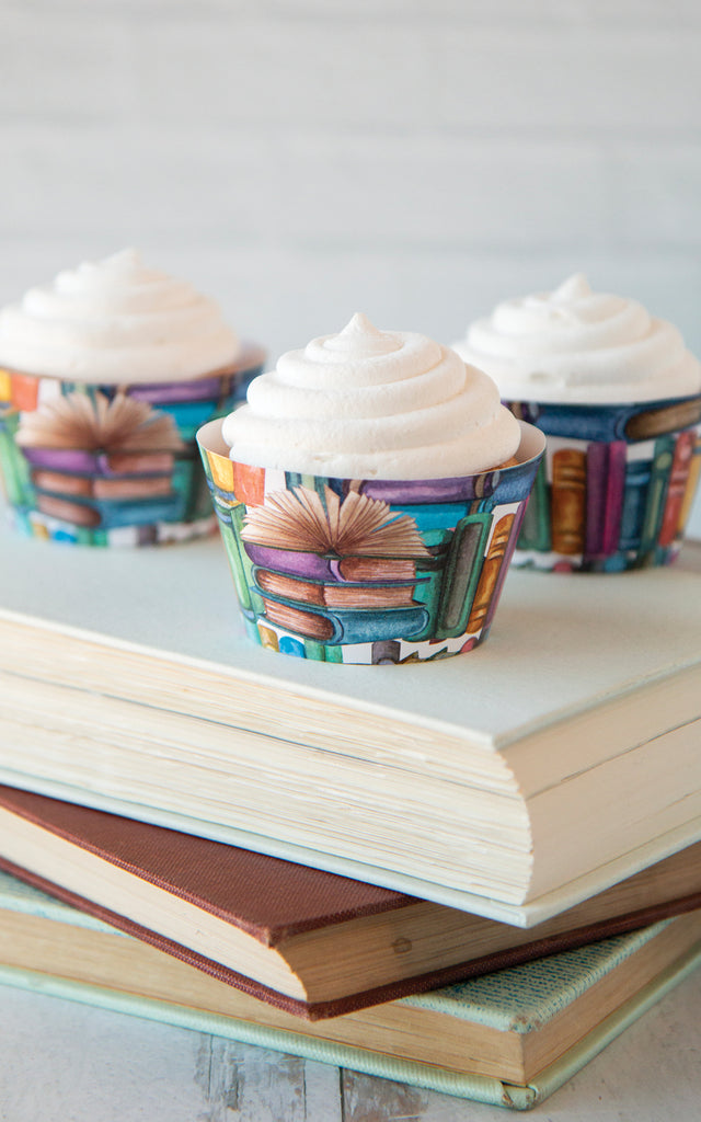 Books/Reading Cupcake Wrapper – Greengate Images