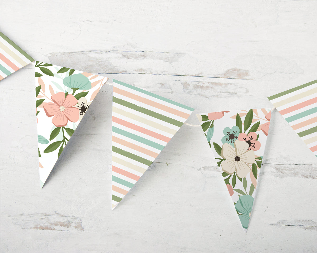 Spring Bunting - Flowers and Stripes – Greengate Images