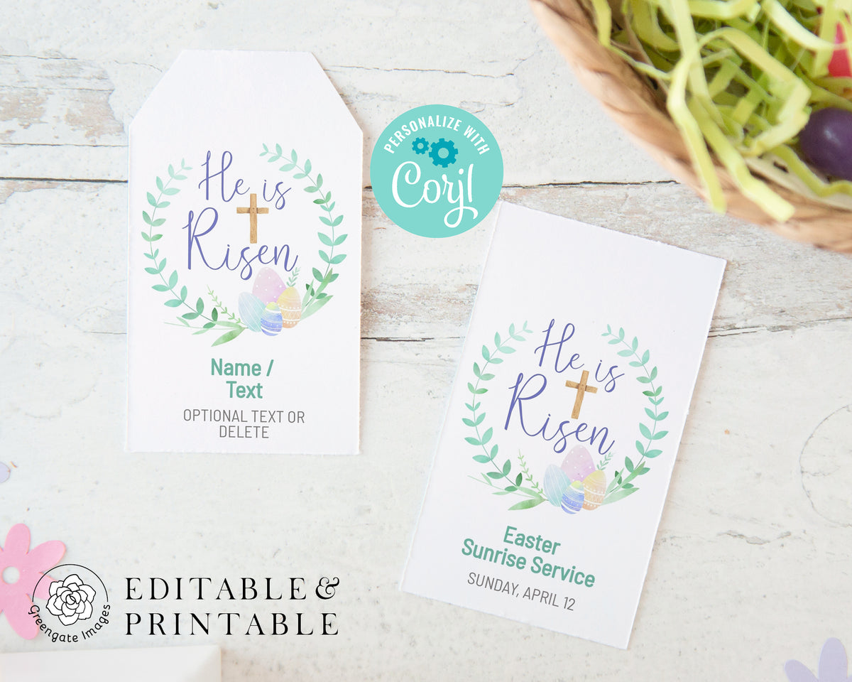 He is Risen Easter Gift Tags – Greengate Images