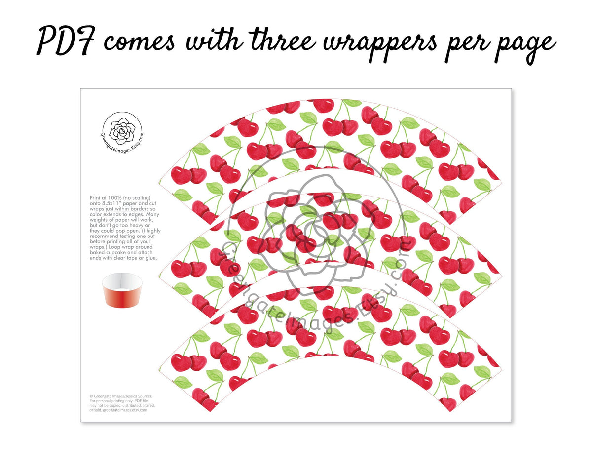 Cherry Cupcake Wrapper – Greengate Images