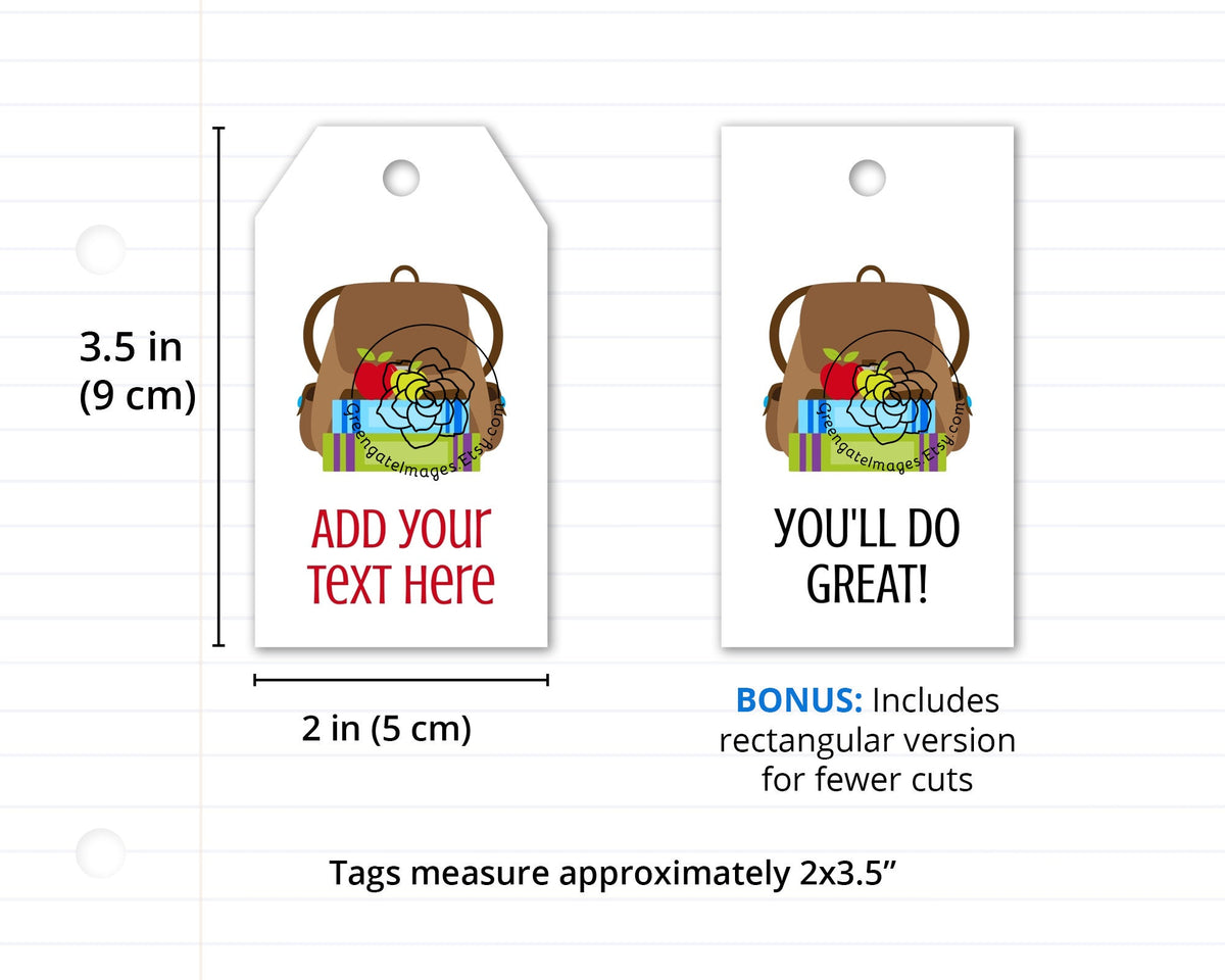 School Backpack Gift Tag – Greengate Images