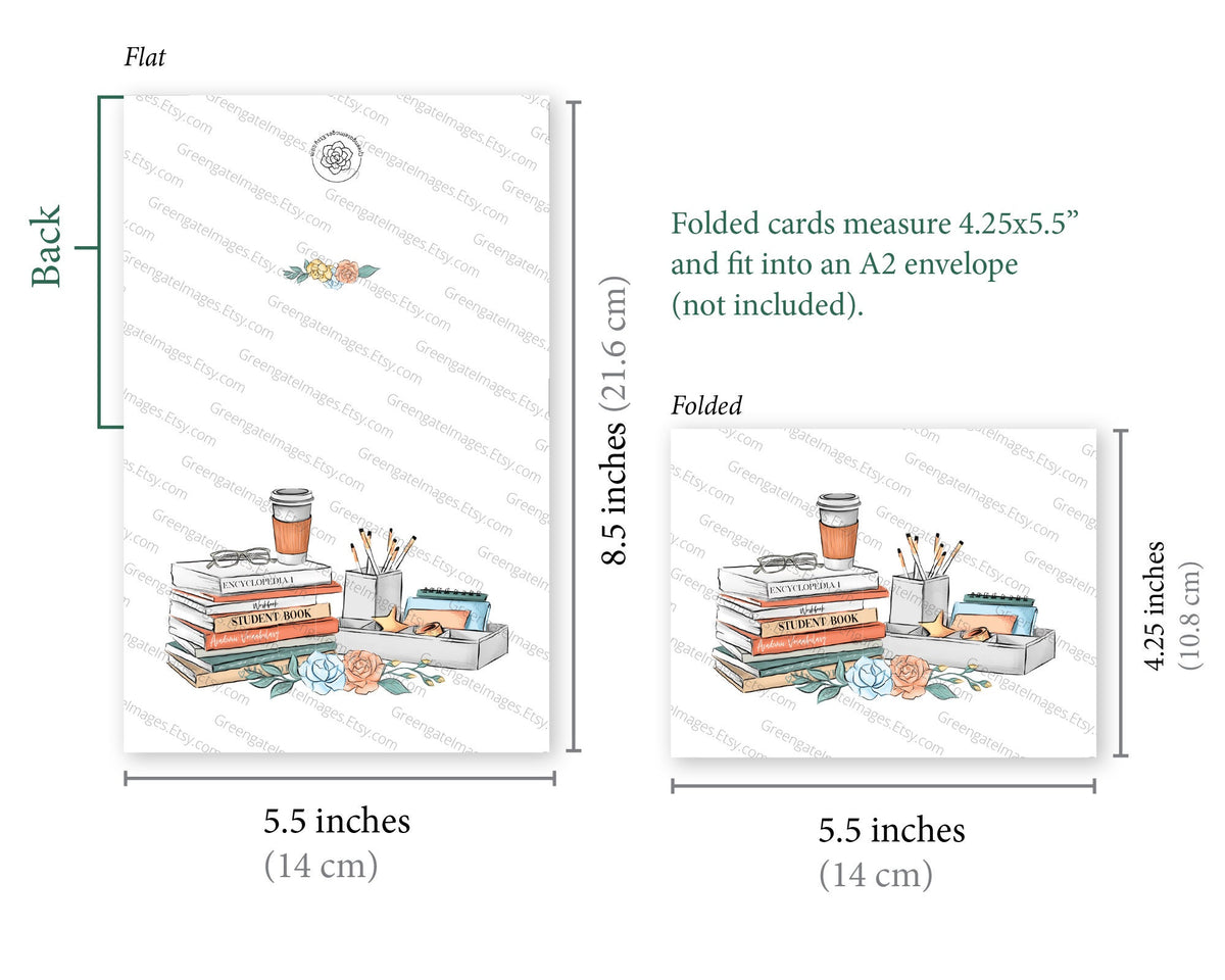 Blank Inside School/Teacher Note Cards – Greengate Images
