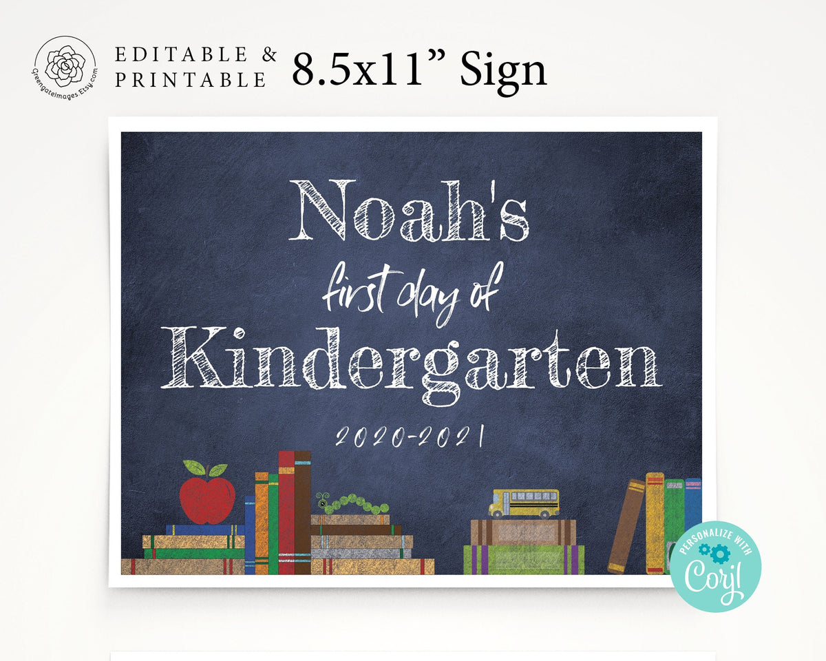 Chalkboard and Books School Sign Template – Greengate Images
