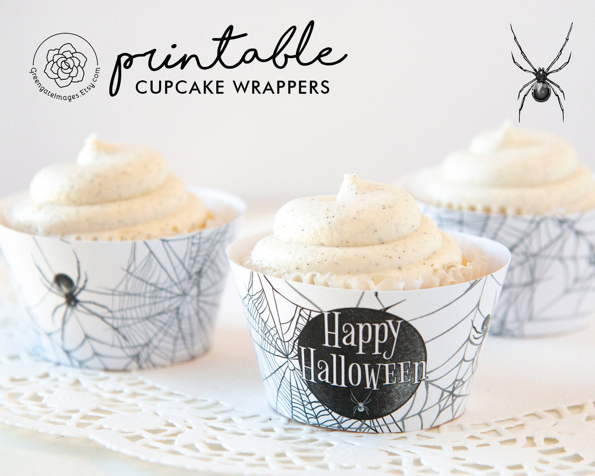 Spiderweb Halloween Cupcake Wrapper – Greengate Images
