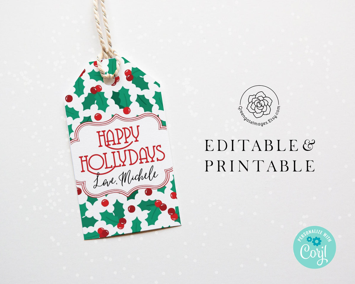 Christmas Holly Gift Tags – Greengate Images
