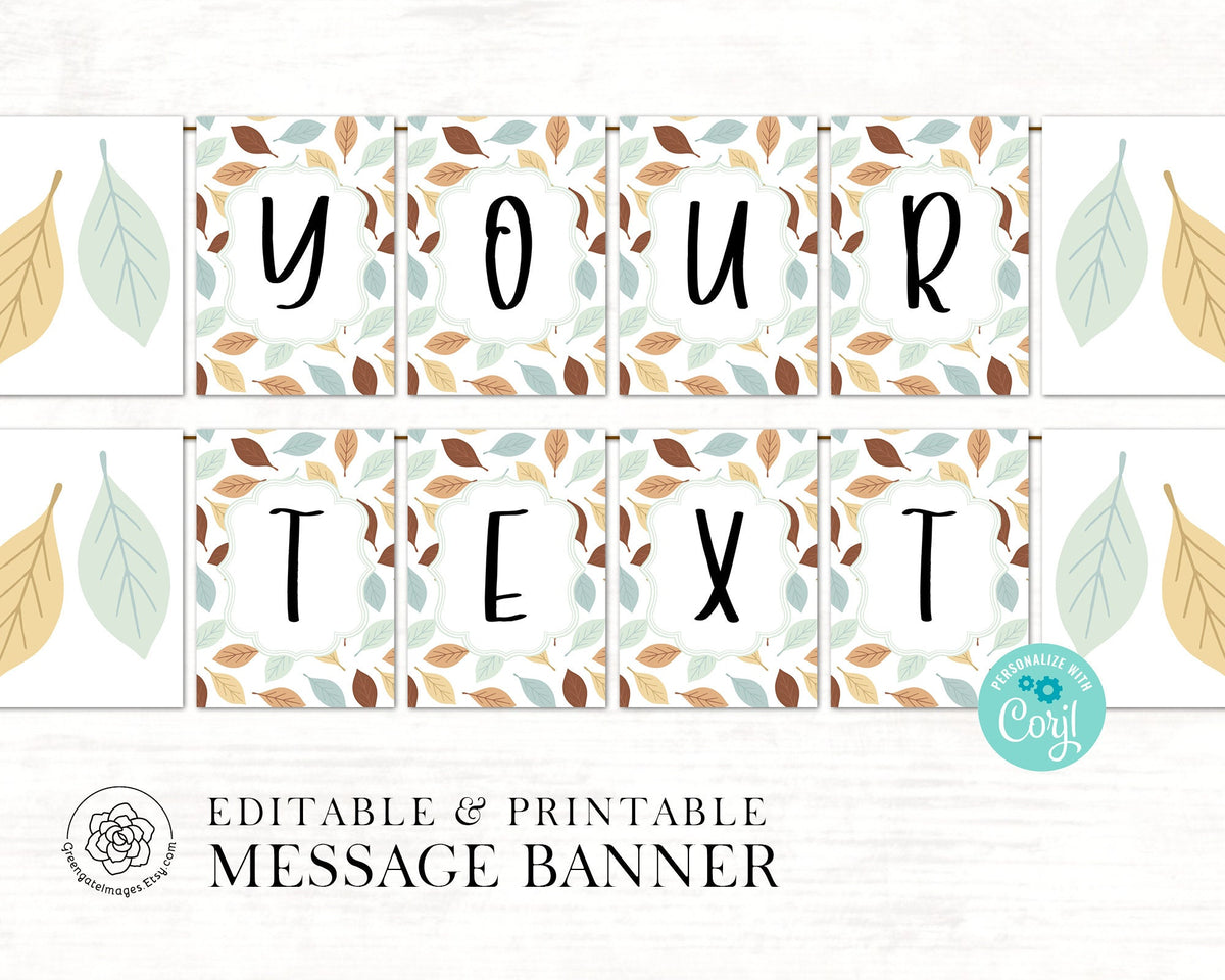 Fall/Thanksgiving Leafy Banner – Greengate Images