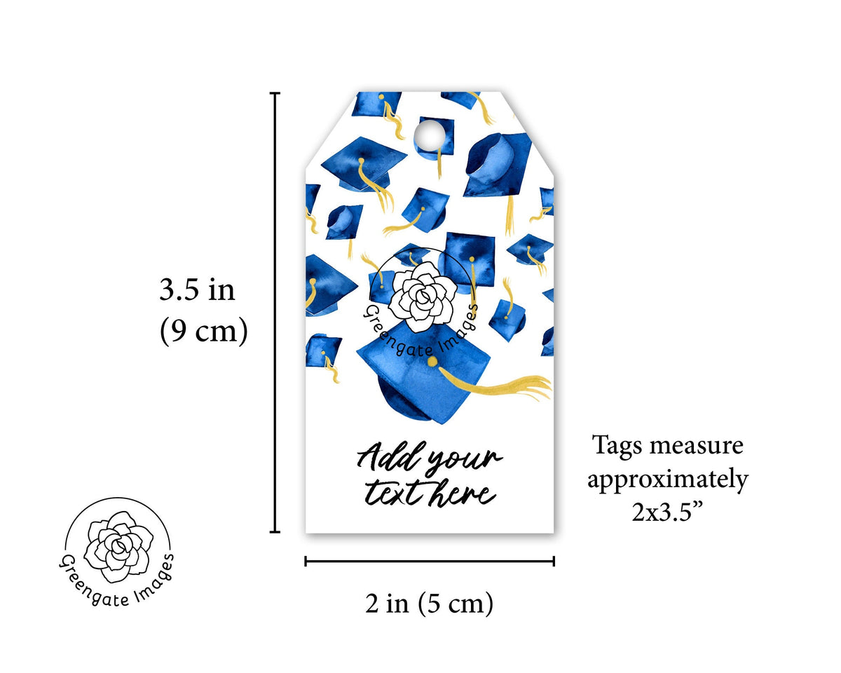 Royal Blue Graduation Cap Gift Tags – Greengate Images