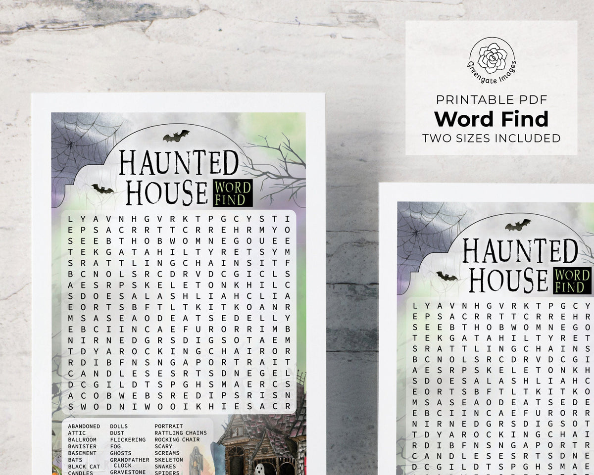 Haunted House Word Find – Greengate Images