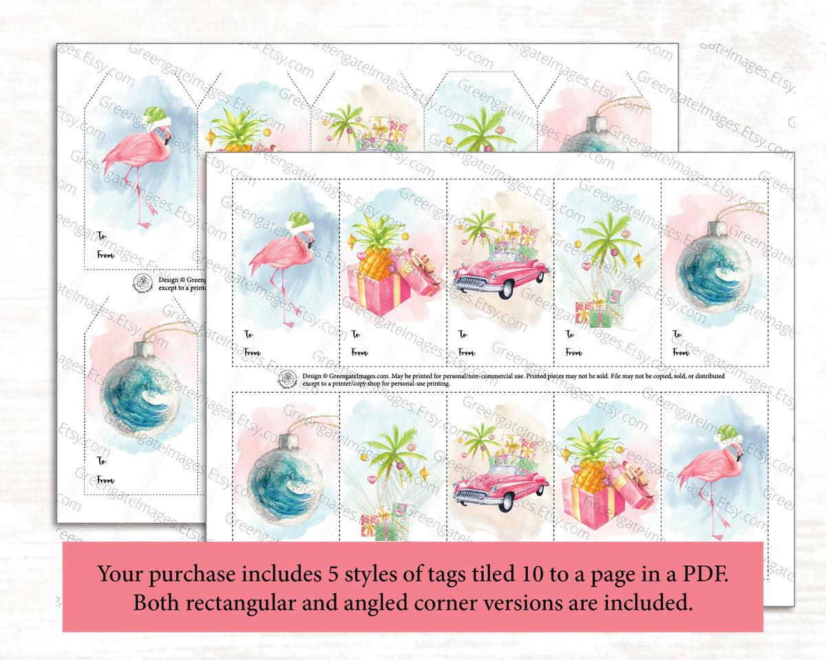 Tropical Christmas Gift Tag Set – Greengate Images