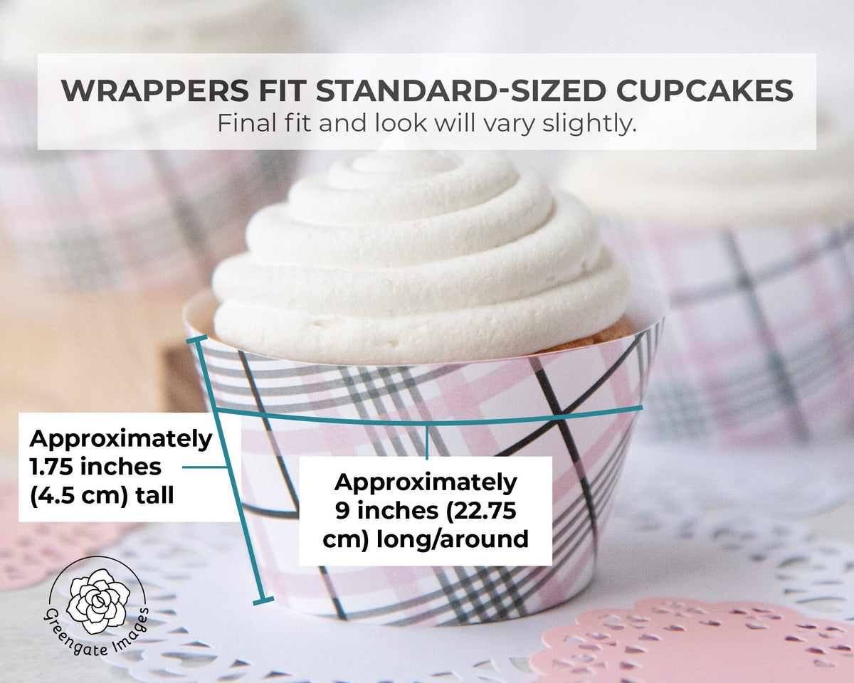 Pink/Black/Gray Plaid Cupcake Wrappers – Greengate Images