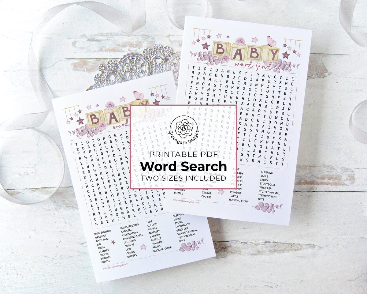 PINK Baby Word Find – Greengate Images
