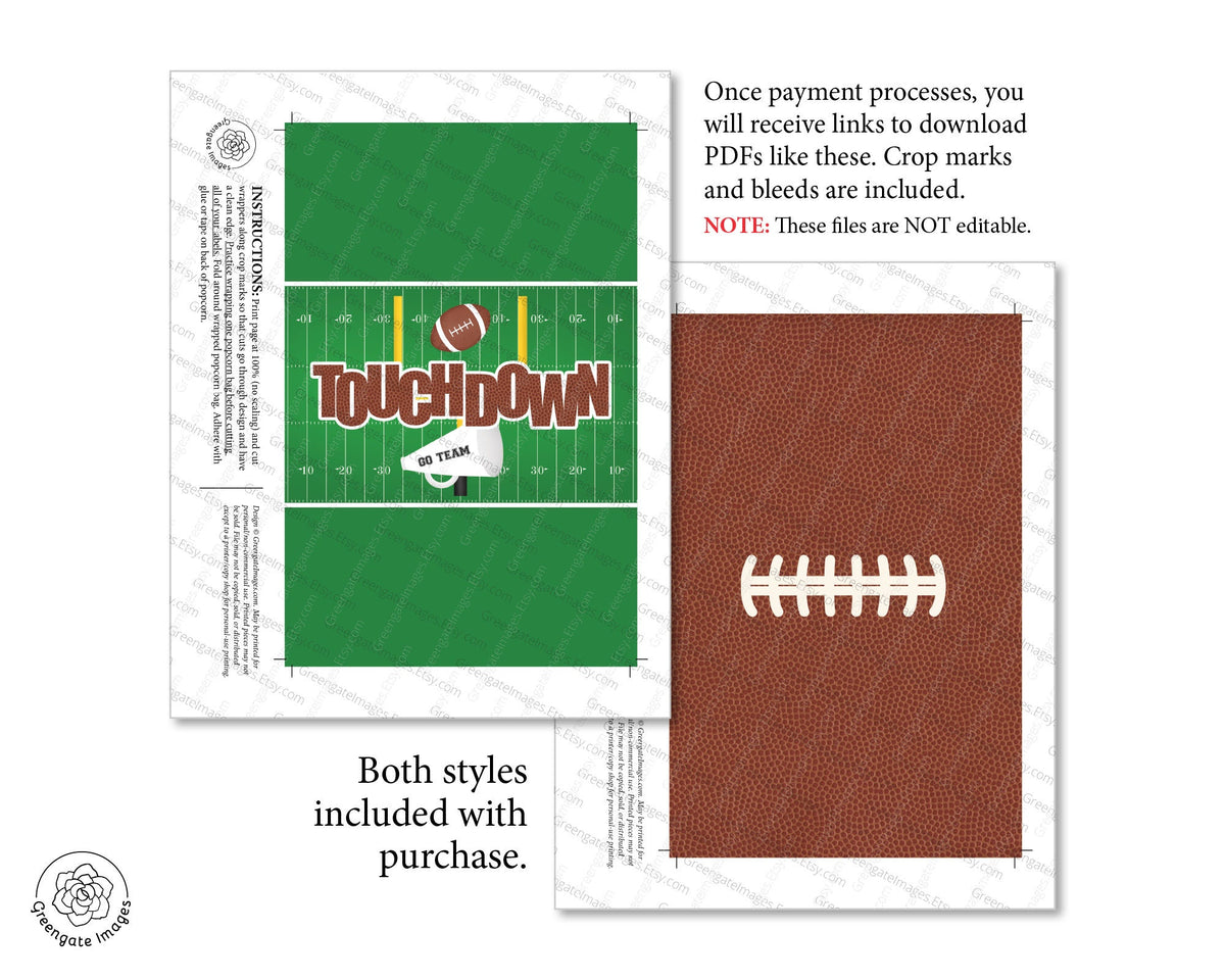 Football Popcorn Wrapper Duo – Greengate Images