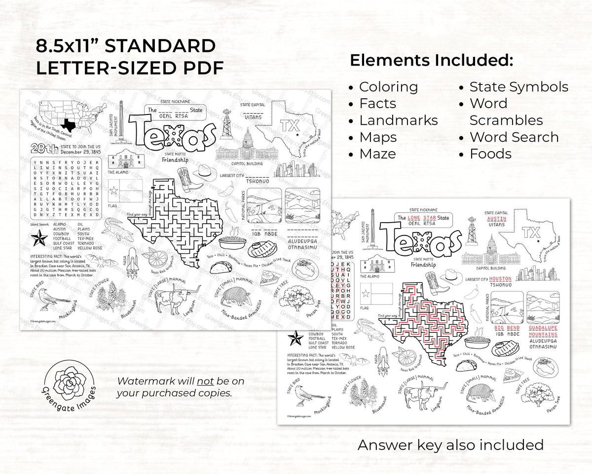 Texas Activity Page – Greengate Images