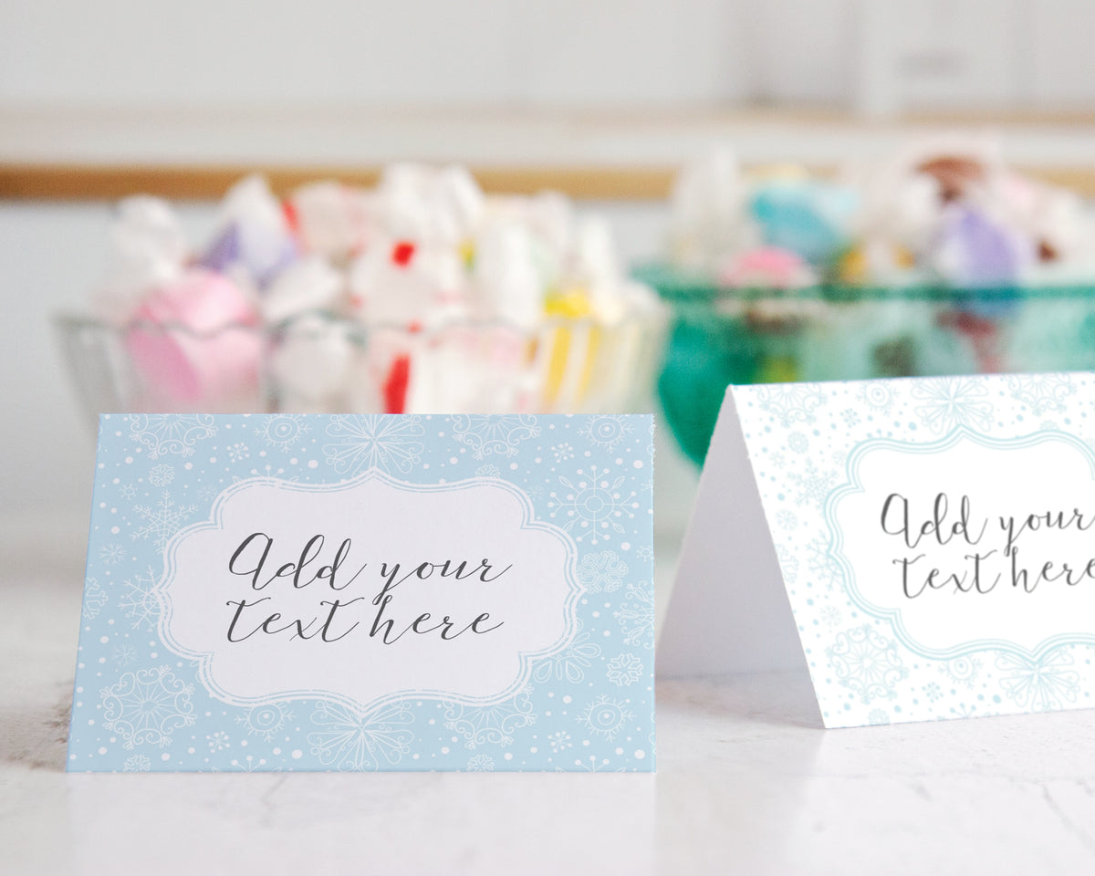 Snowflake Place Cards Duo - Light Blue – Greengate Images
