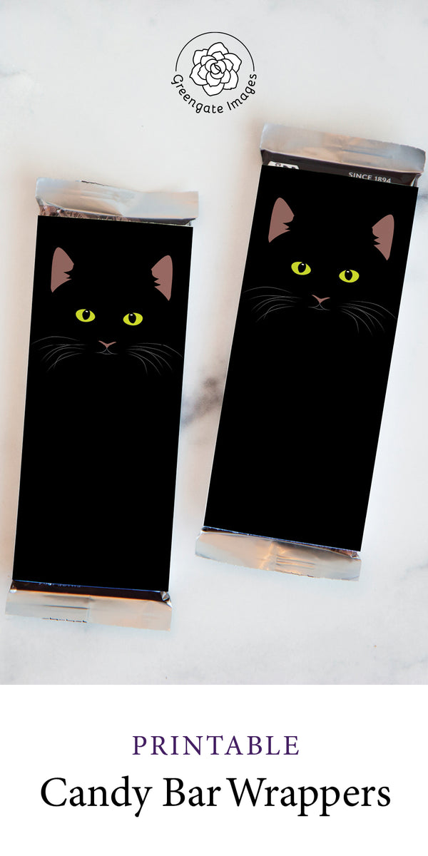 Minimalist Black Cat Candy Bar Wrappers – Greengate Images