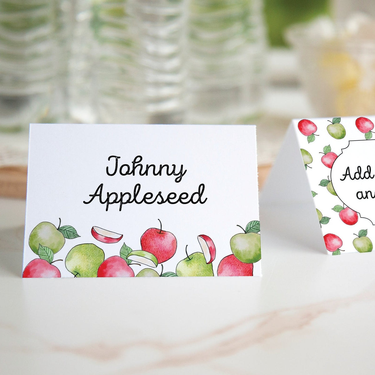 Red and Green Apple Place Cards Duo – Greengate Images