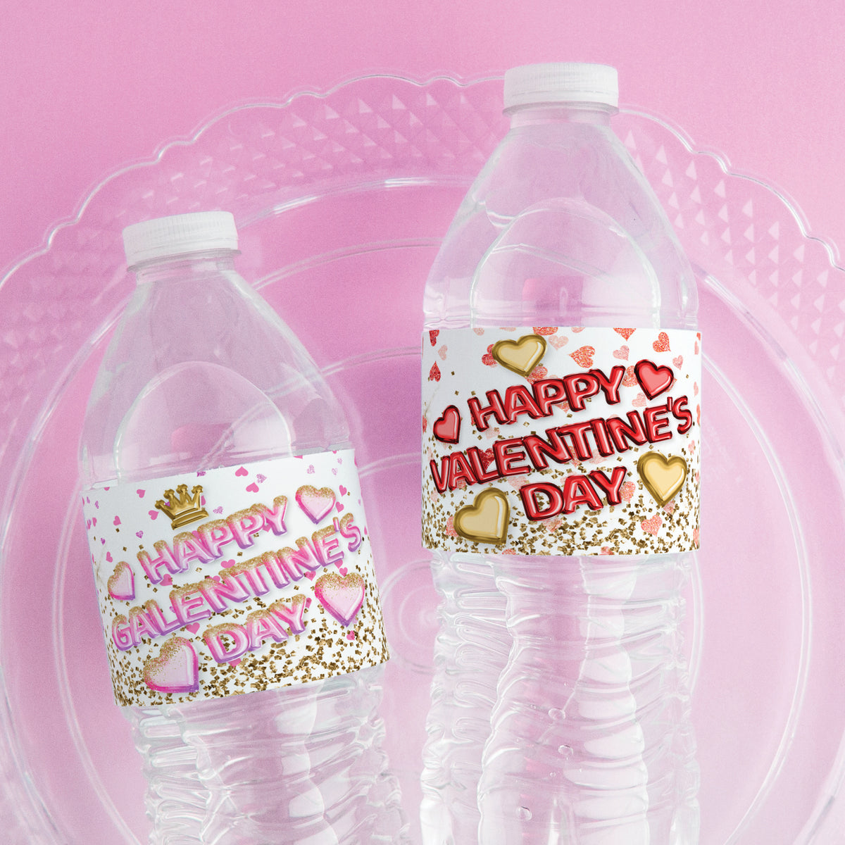 Valentine's / Galentine's Day Water Bottle Label Duo – Greengate Images
