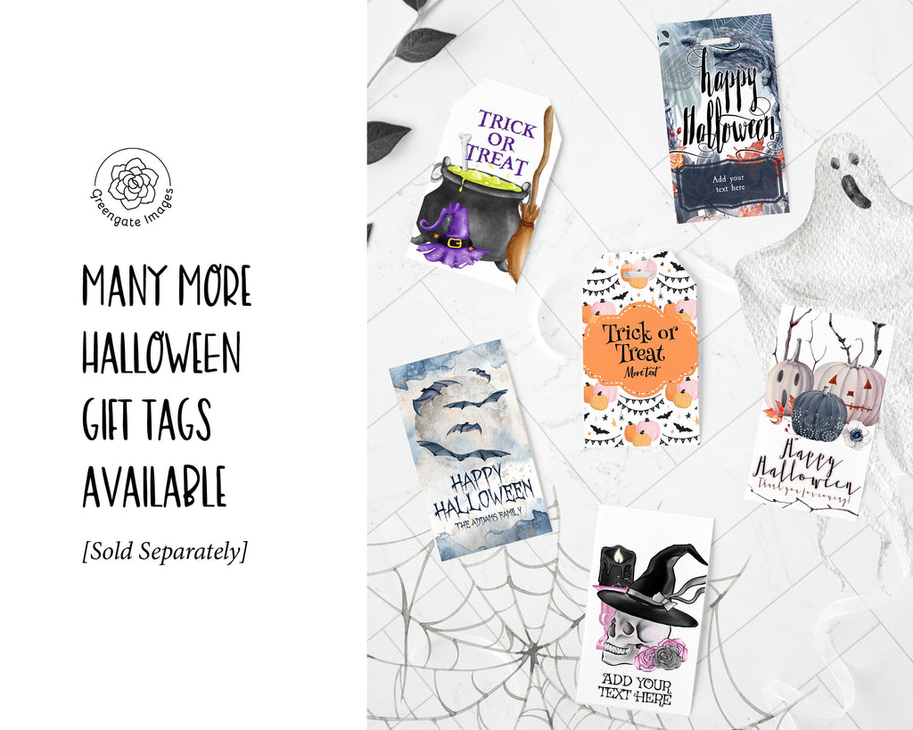 Black Cat Pink Pumpkin Halloween Gift Tag – Greengate Images