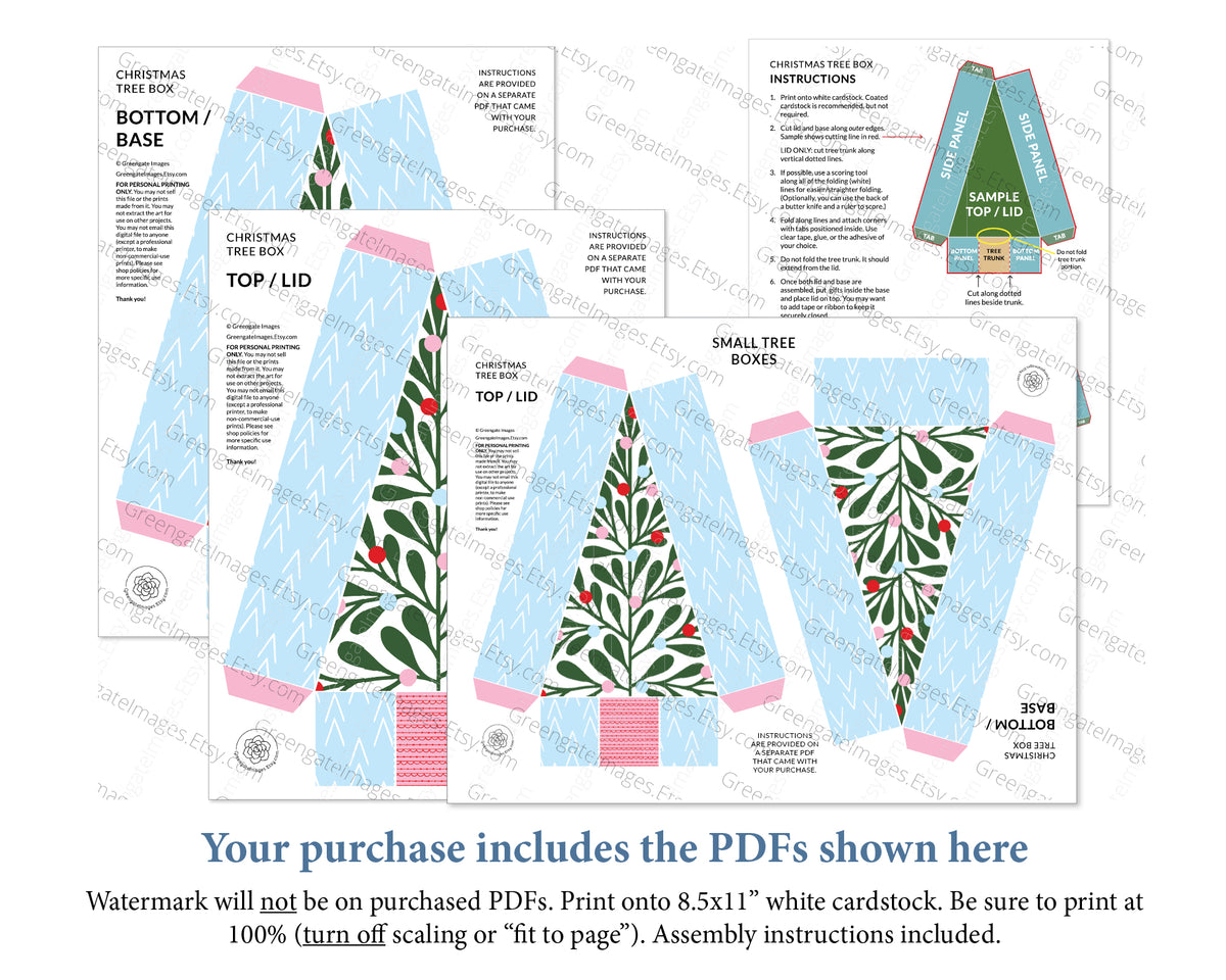 Christmas Tree Gift Box - Whimsical Tree – Greengate Images